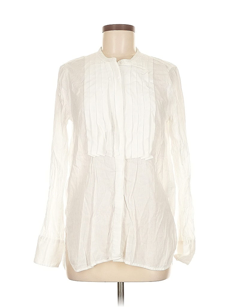 J.Crew 100% Cotton Ivory Long Sleeve Blouse Size 8 - 74% off | ThredUp
