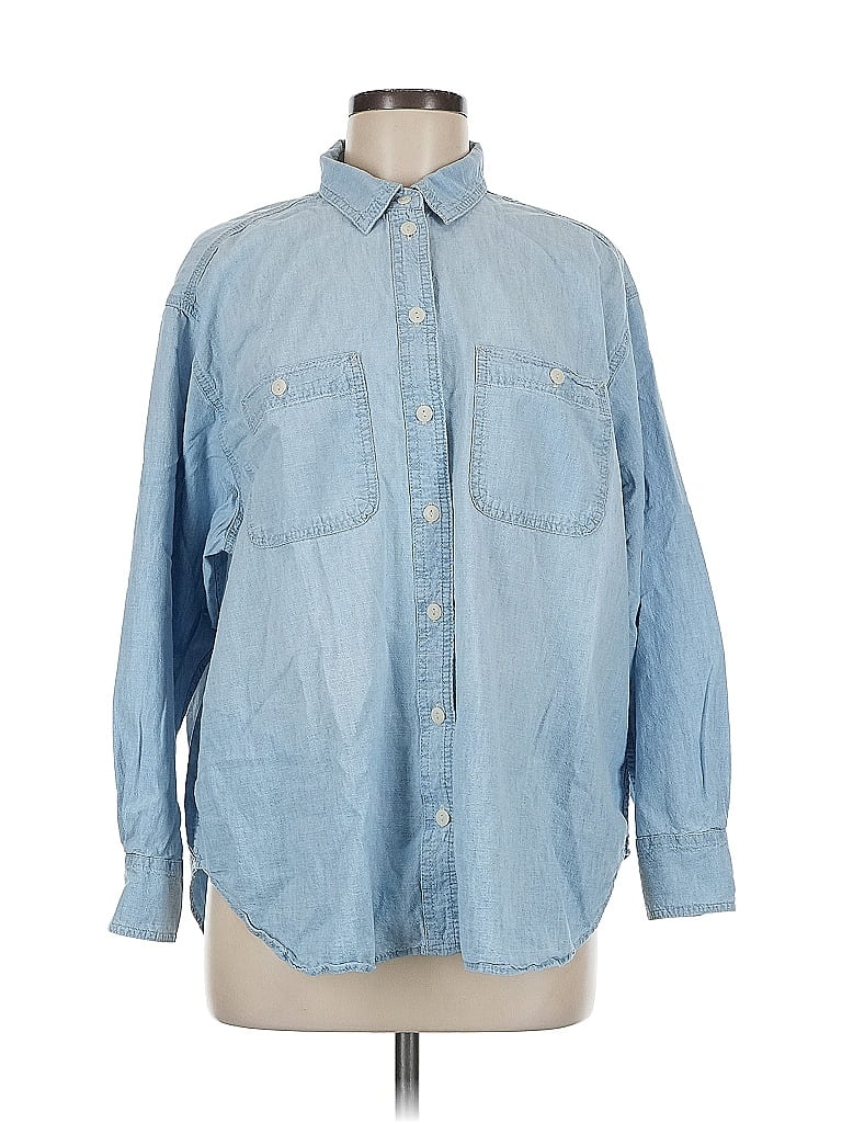 Gap 100% Cotton Blue Long Sleeve Button-Down Shirt Size M - 62% off | ThredUp