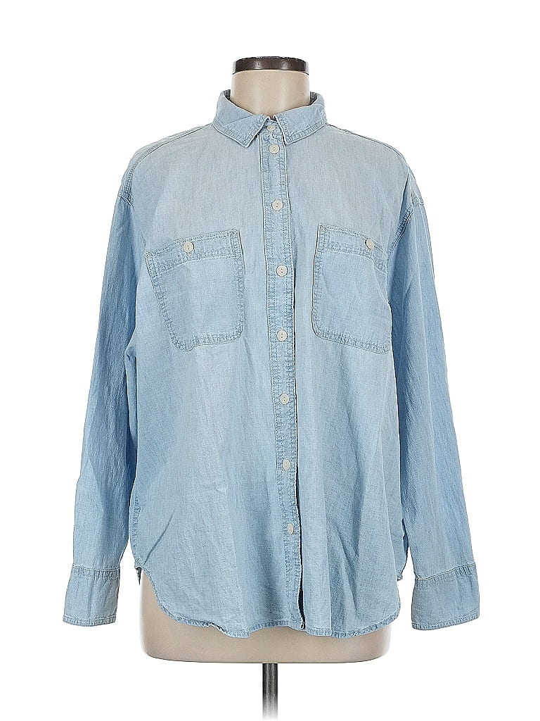 Gap 100% Cotton Blue Long Sleeve Button-Down Shirt Size M - 59% off | ThredUp