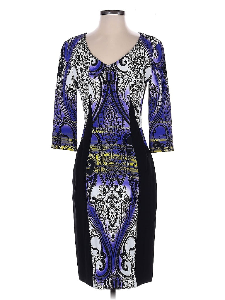 ETRO Graphic Blue Purple Cocktail Dress Size EU (IT) 44 / US 8 - 81% ...