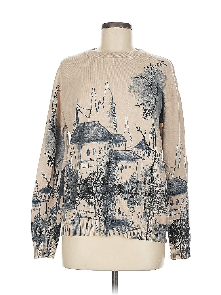 Shein 100% Polyester Print Tan Pullover Sweater Size M - 53% off | ThredUp