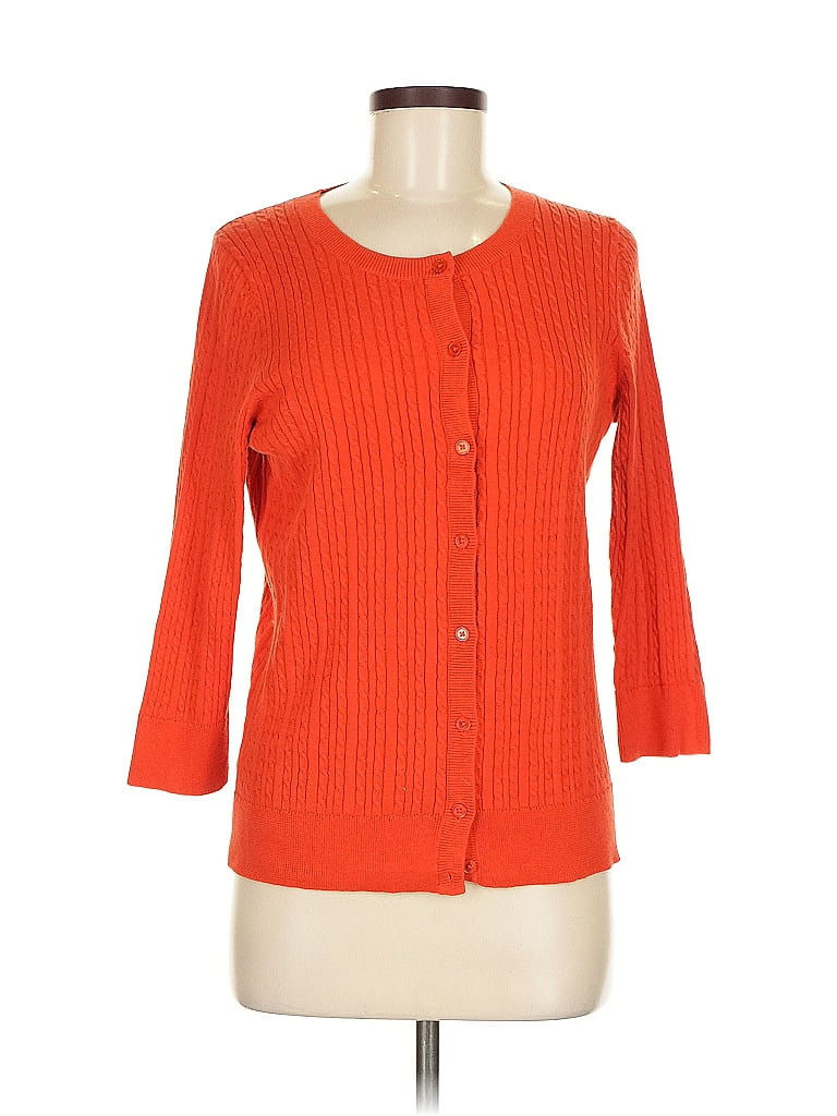Talbots 100% Cotton Orange Cardigan Size M - 74% off | ThredUp
