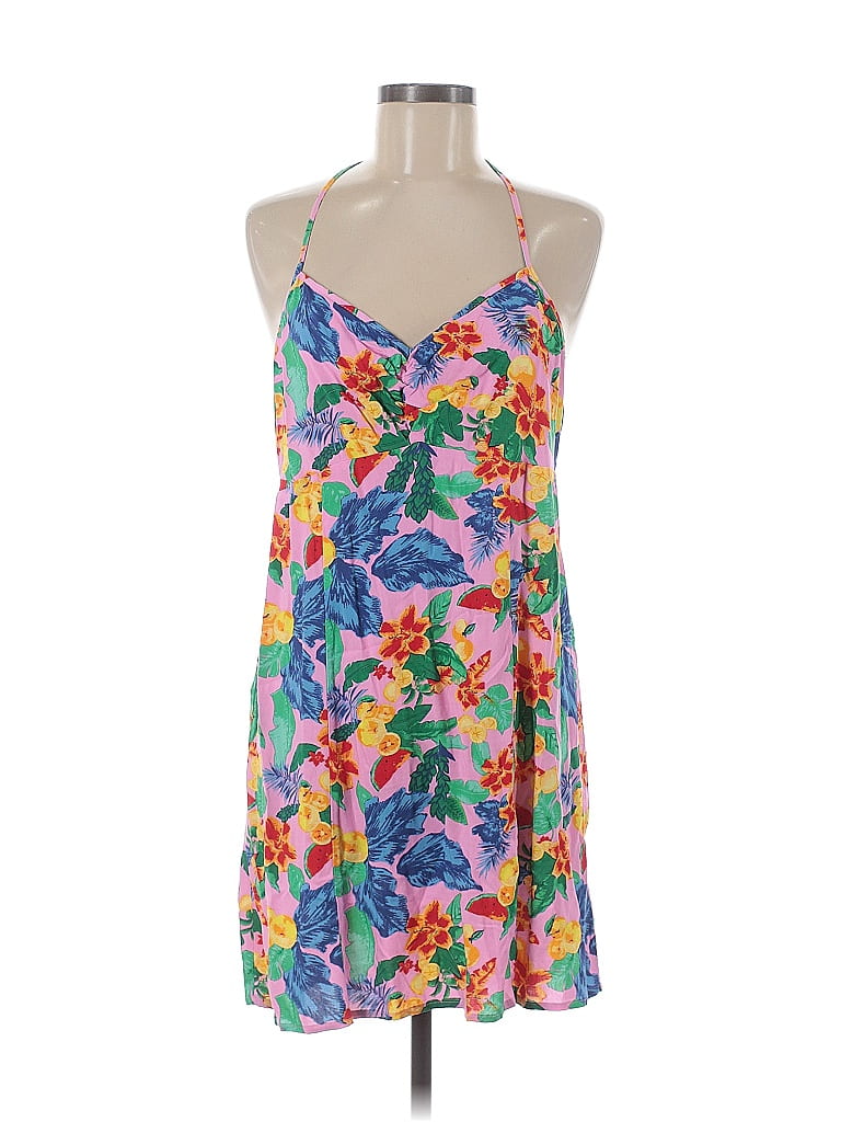Wild Fable 100% Rayon Tropical Blue Cocktail Dress Size L - 26% off ...