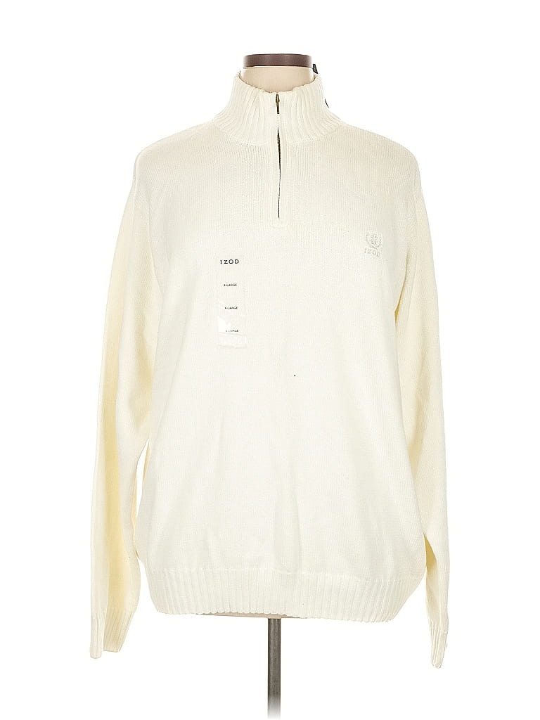 IZOD 100% Cotton Ivory Pullover Sweater Size XL - 82% off | ThredUp