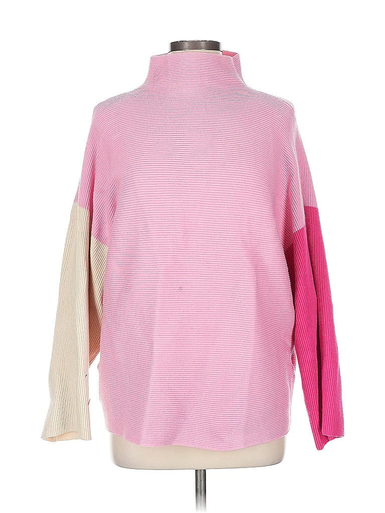THML Color Block Pink Turtleneck Sweater Size L - 65% off | ThredUp