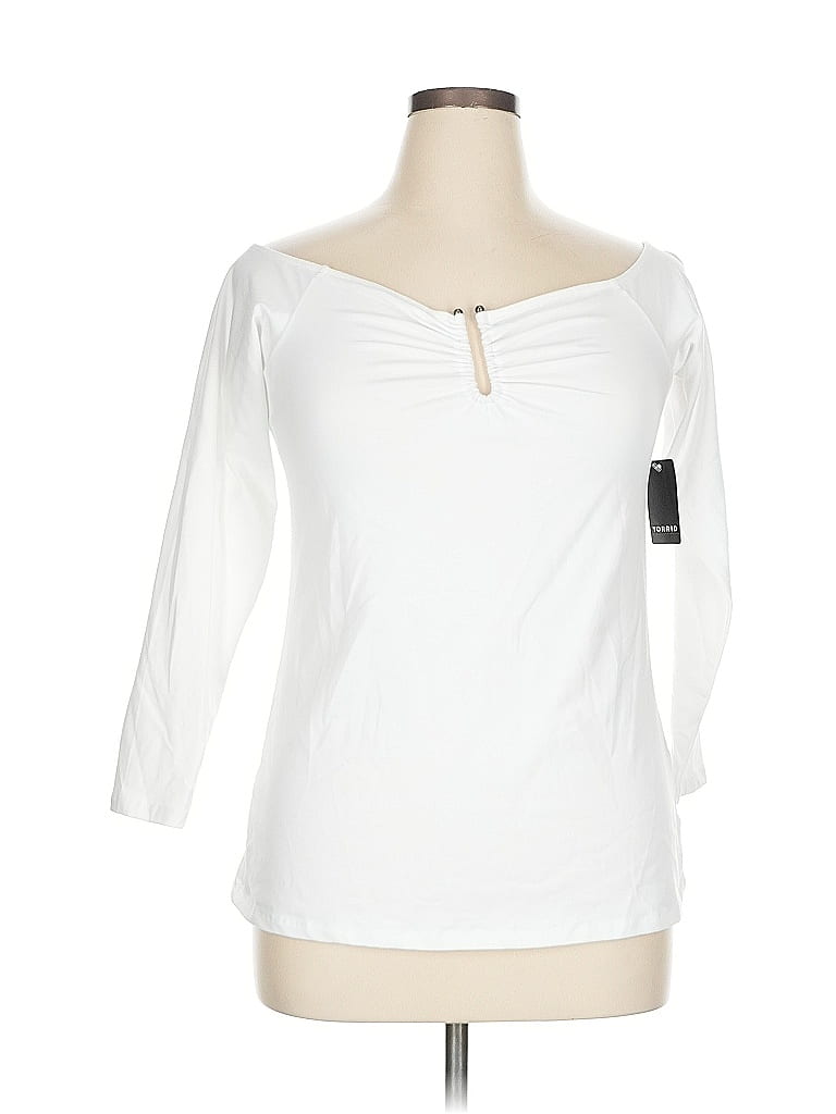 Torrid White 3/4 Sleeve Top Size 1X - 49% off | ThredUp