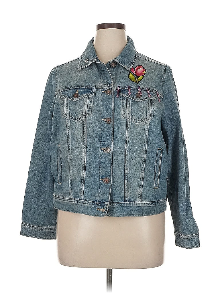 Anko 100% Cotton Hearts Blue Denim Jacket Size 16 - 56% off | ThredUp