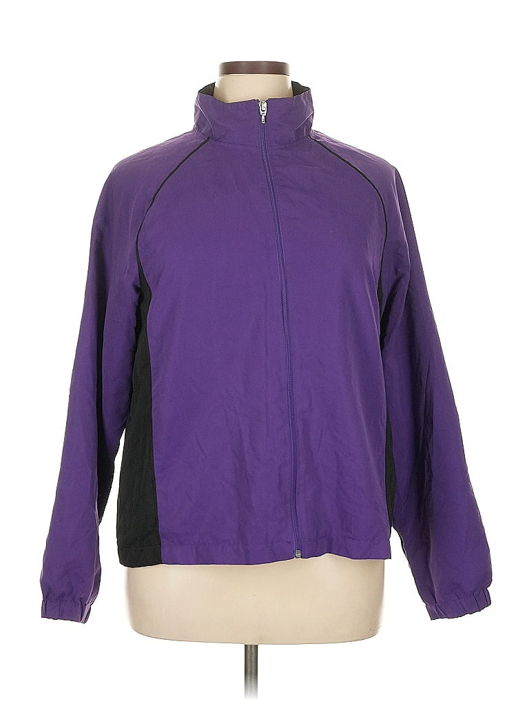 Danskin Now 100% Polyester Color Block Purple Track Jacket Size XL - 46 ...