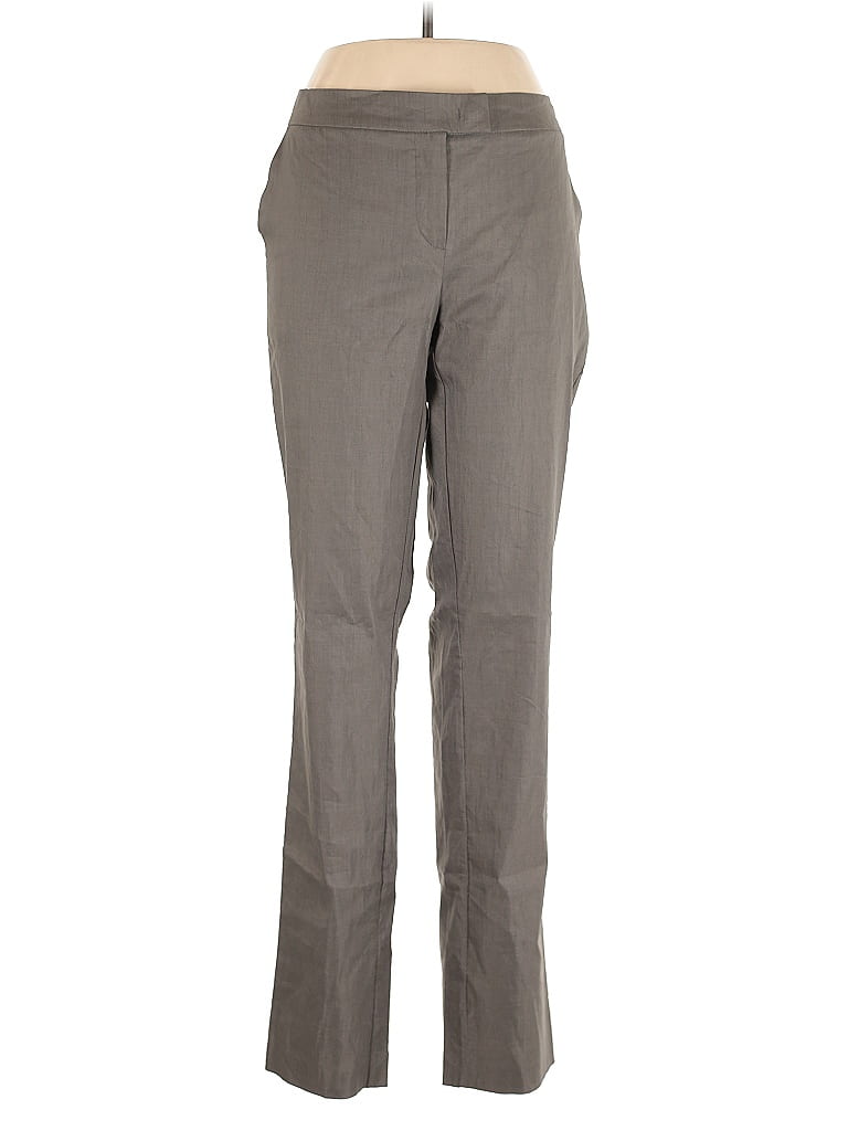 Sarah Pacini Solid Gray Linen Pants Size L - 77% off | ThredUp