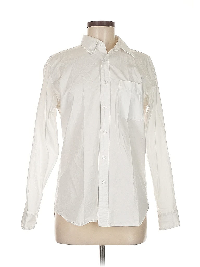 Uniqlo 100% Cotton Ivory White Long Sleeve Button-Down Shirt Size M - 55% off | ThredUp