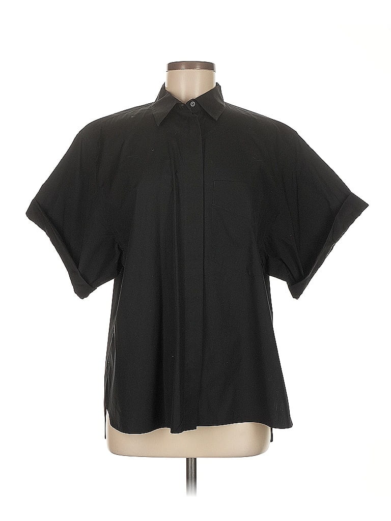 Massimo Dutti 100% Cotton Black Short Sleeve Blouse Size 6 - 72% off ...