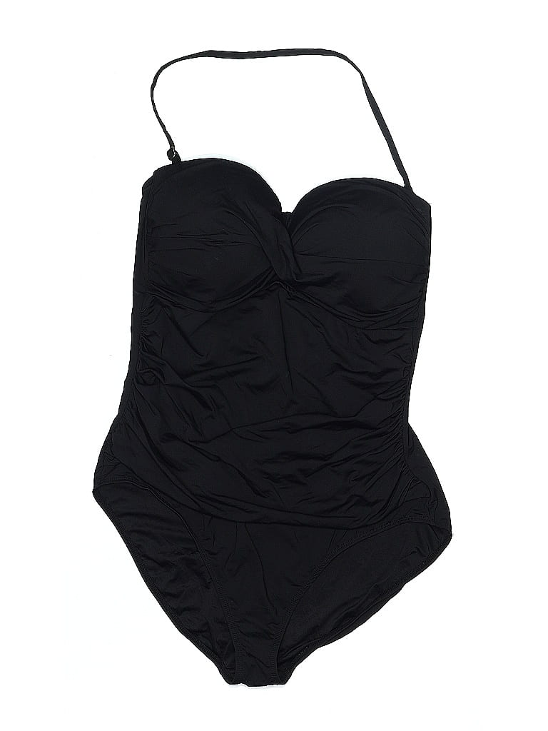 Anne Cole Solid Black One Piece Swimsuit Size L - 52% off | ThredUp