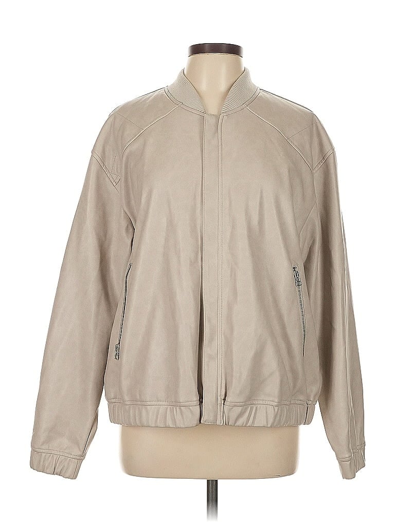 Bagatelle Solid Tan Track Jacket Size L - 76% off | ThredUp