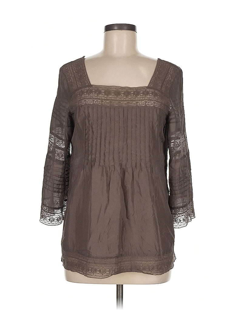 Sundance 100% Silk Brown Long Sleeve Silk Top Size M - 74% off | ThredUp