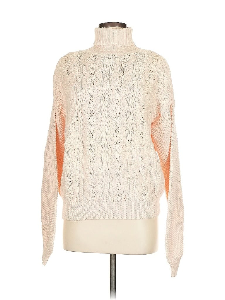 Espresso 100% Cotton Color Block Ivory Turtleneck Sweater Size M - 52% ...