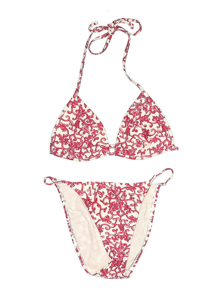 Victoria's Secret 100% Nylon Floral Red Two Piece Swimsuit Size M - 47% off | ThredUp