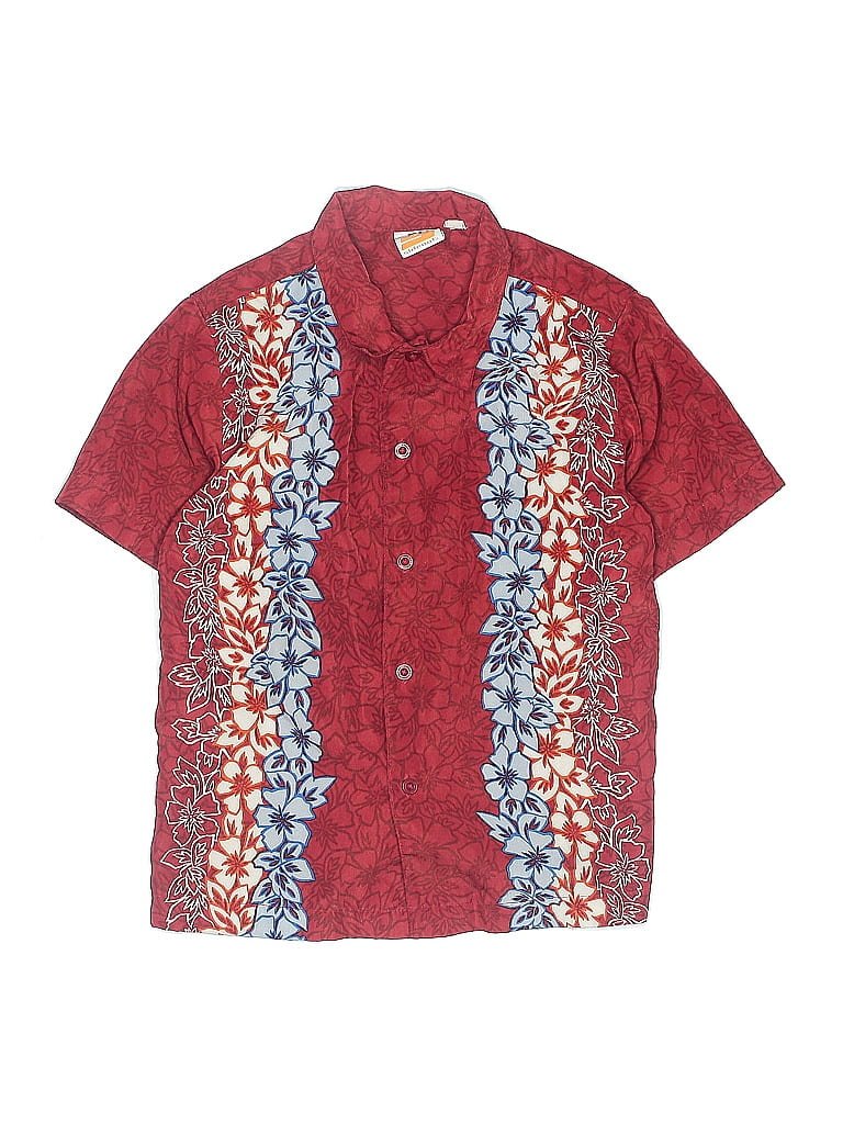 Sideout Paisley Burgundy Short Sleeve Button-Down Shirt Size 5 (big ...