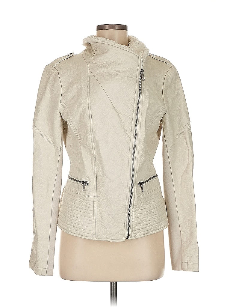 Jessica Simpson 100% Polyurethane Ivory Jacket Size M - 65% off | ThredUp