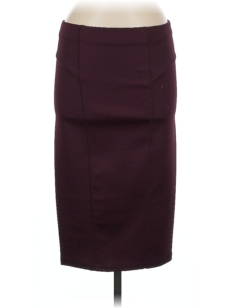 Zara W&B Collection Solid Burgundy Formal Skirt Size M - 45% off | ThredUp