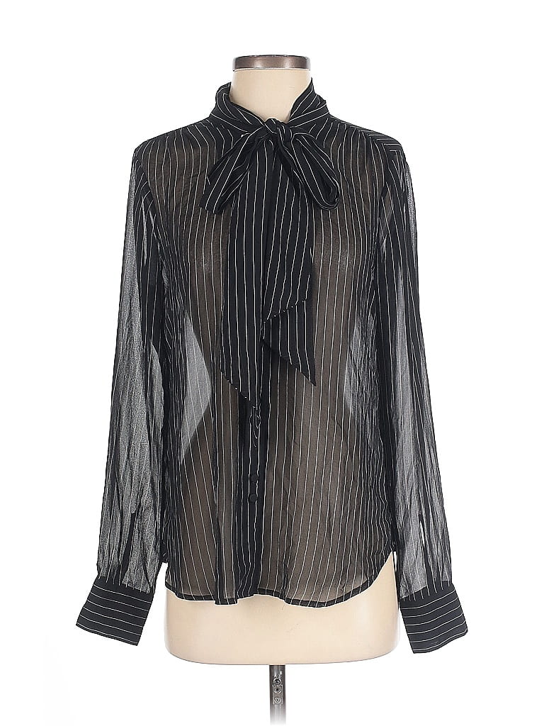 White House Black Market Black Long Sleeve Blouse Size 4 - 71% off ...