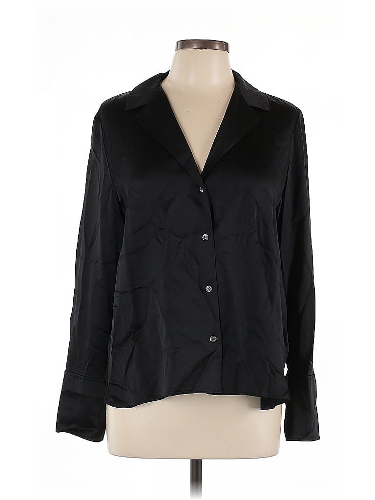 Banana Republic 100% Silk Black Long Sleeve Silk Top Size L - 73% off ...