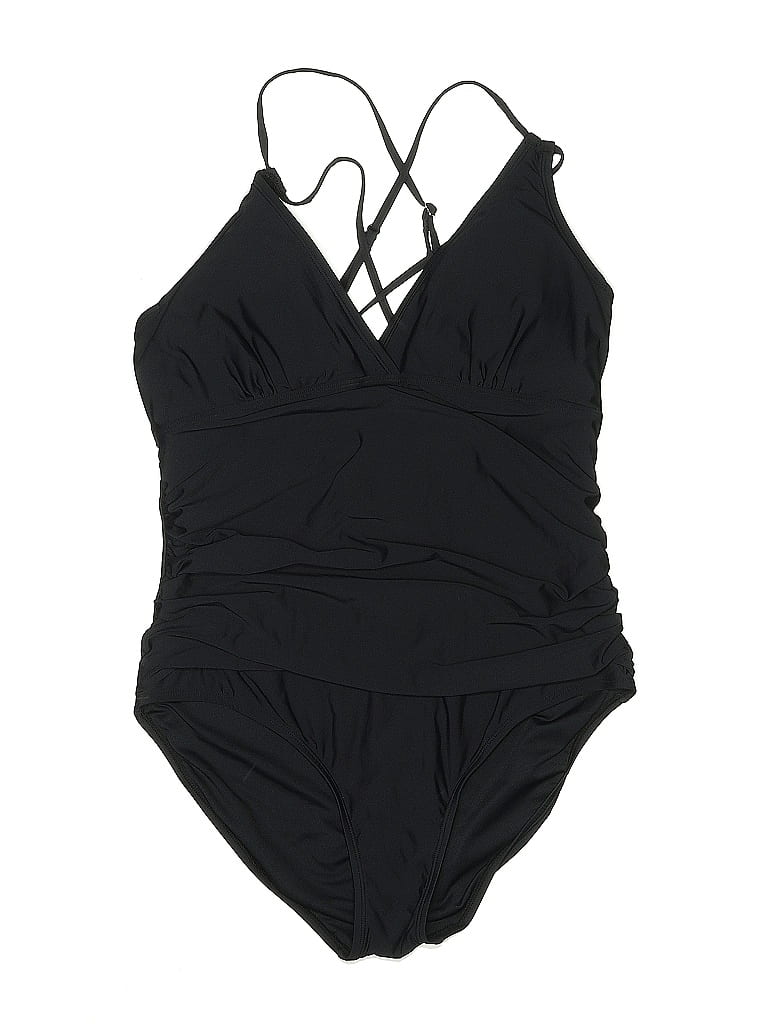 Assorted Brands Solid Black One Piece Swimsuit Size XL - 52% off | ThredUp