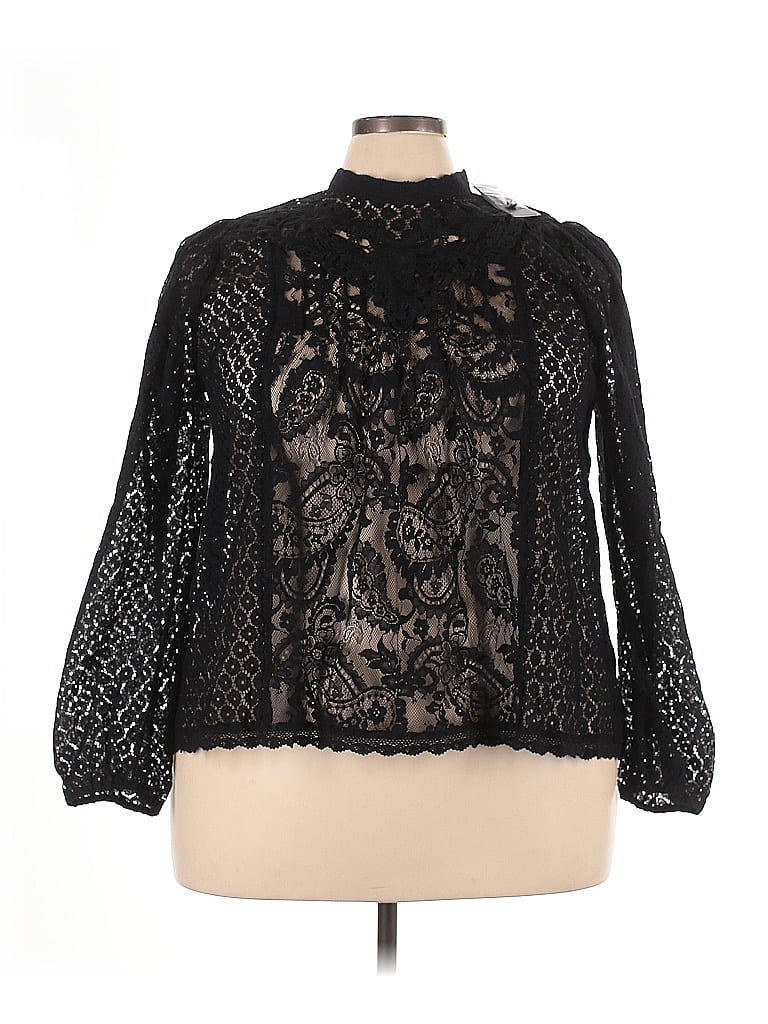Torrid Black Long Sleeve Blouse Size 2X - 55% off | ThredUp