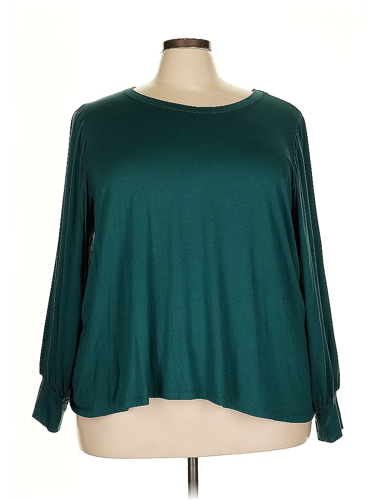 ModCloth Teal Long Sleeve Blouse Size 4X - 54% off | ThredUp