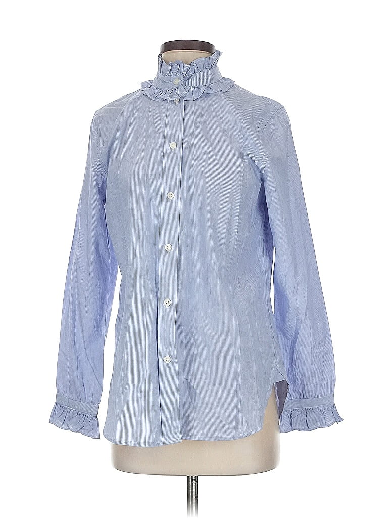 J.Crew 100% Cotton Blue Long Sleeve Blouse Size 4 - 74% off | ThredUp