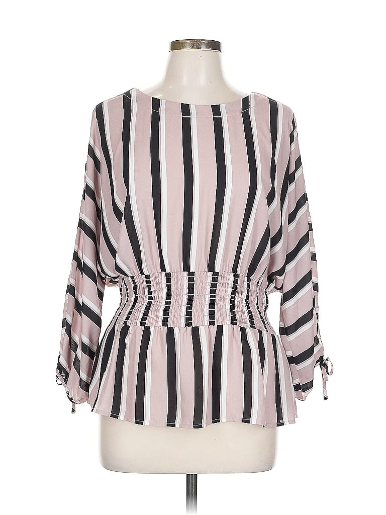 Soho JEANS NEW YORK & COMPANY 100% Polyester Pink 3/4 Sleeve Blouse ...