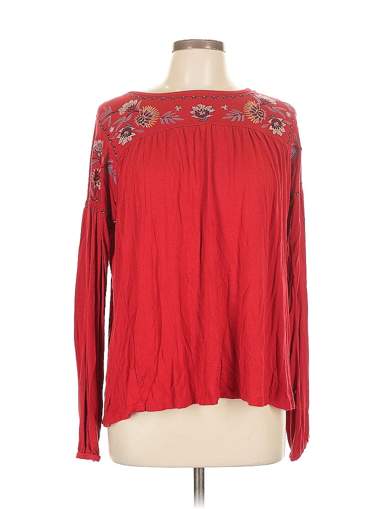 Knox Rose Red Long Sleeve Blouse Size L - 24% off | ThredUp