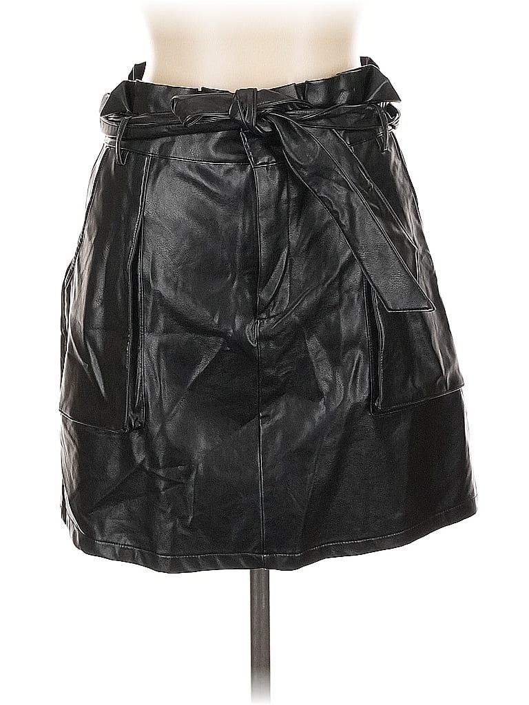Gilli Black Faux Leather Skirt Size L - 58% off | ThredUp
