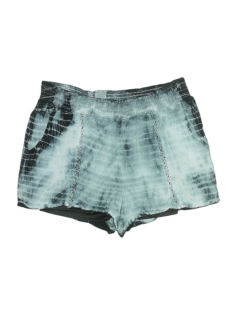 Alya 100% Rayon Tie-dye Teal Shorts Size L - 47% off | ThredUp