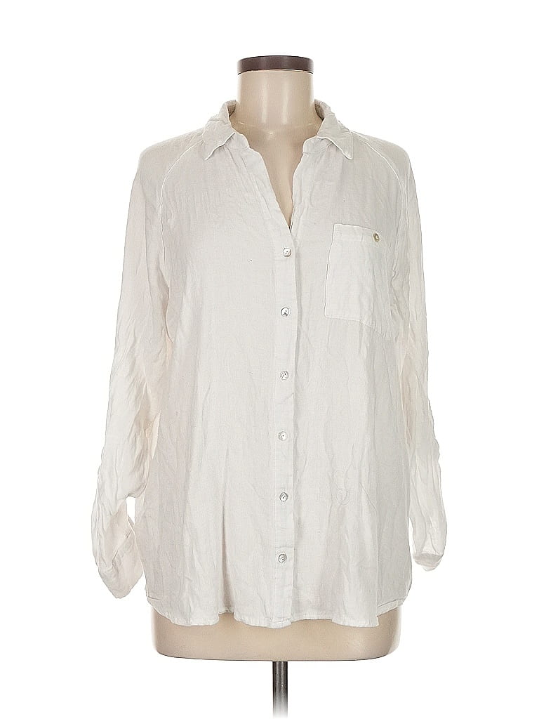 Jane and Delancey Ivory Long Sleeve Button-Down Shirt Size L - 52% off ...