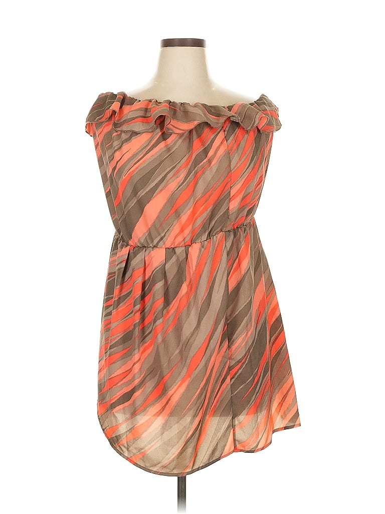 Gap Outlet 100% Polyester Stripes Orange Cocktail Dress Size XL - 52% ...