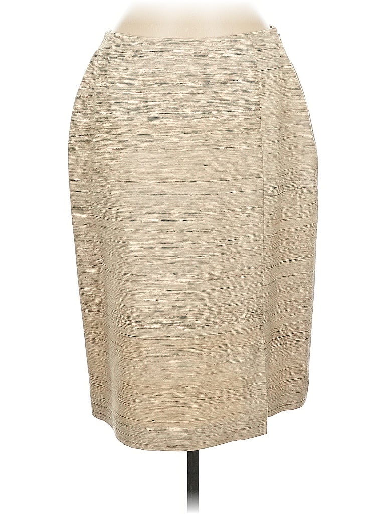 Kasper 100% Silk Tan Silk Skirt Size 8 - 20% off | ThredUp