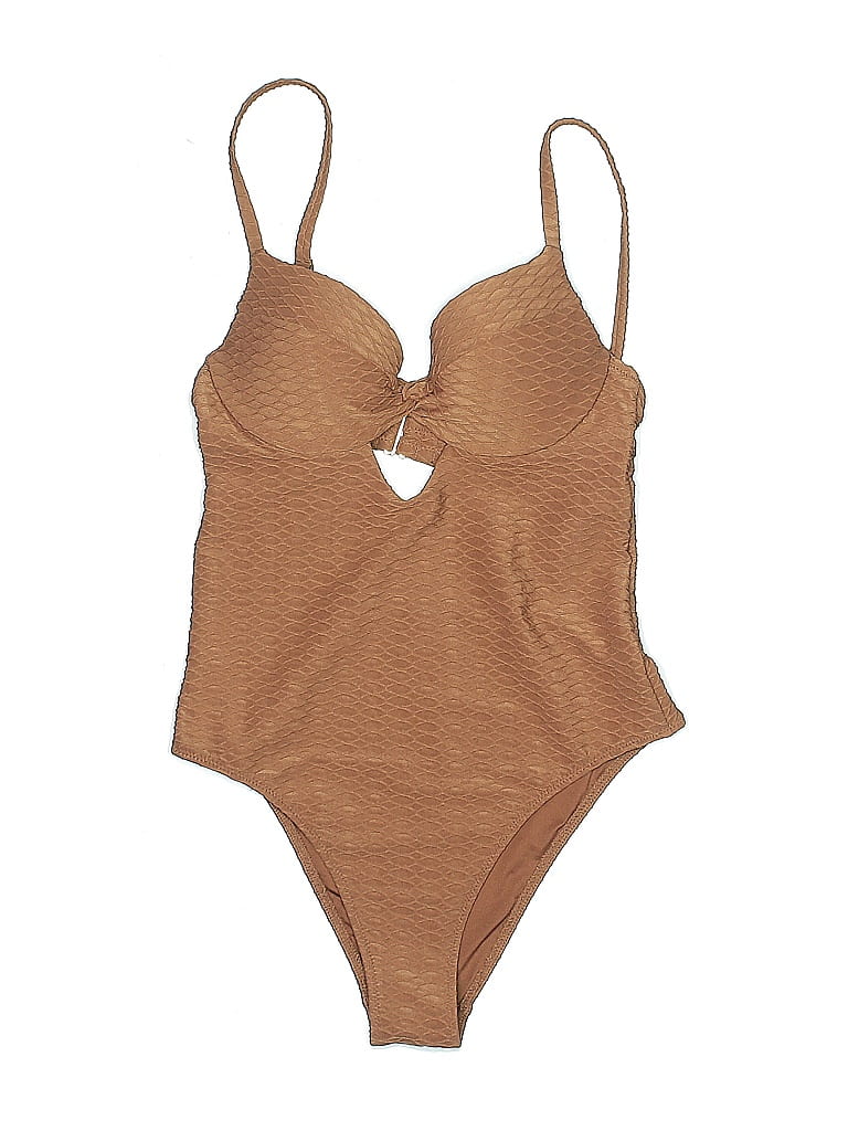 Victoria's Secret Chevron-herringbone Tan One Piece Swimsuit Size XS ...