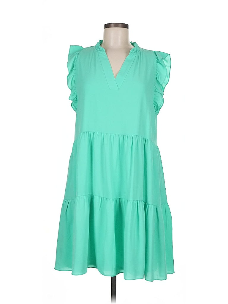 Jade 100% Polyester Solid Green Casual Dress Size M (estimated) - 71% ...