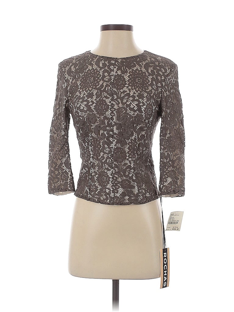 ROCHAS Gray 3/4 Sleeve Top Size EU 40 / US 10 - 84% off | ThredUp