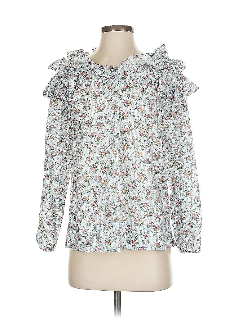 Liberty Art Fabrics for J.Crew 100% Cotton Blue Long Sleeve Blouse Size S - 69% off | ThredUp