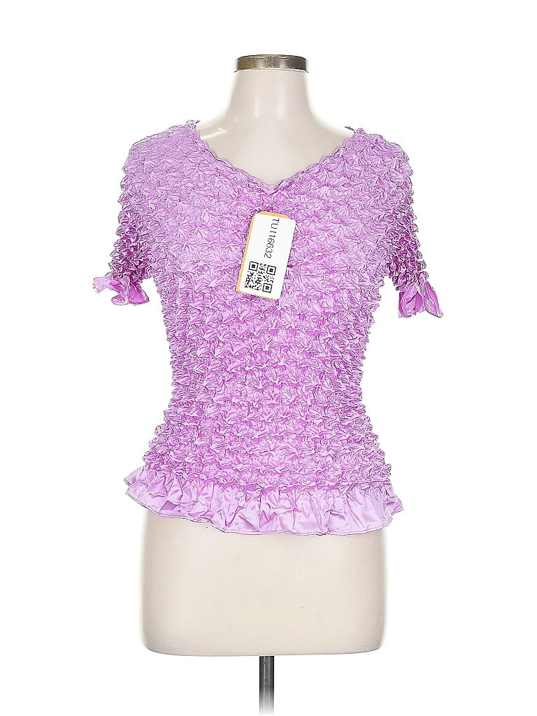 f.c Purple Lilac Smocked Frilly Top Size L (estimated) - 20% off | ThredUp