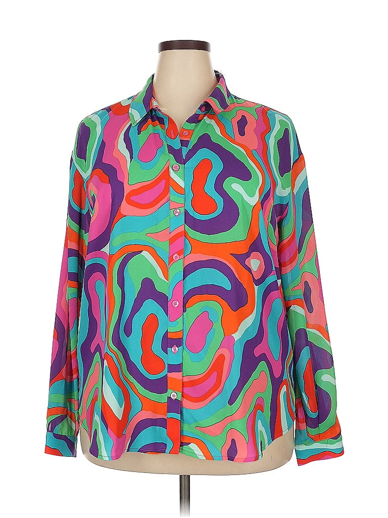 NY&C Hearts Teal Long Sleeve Button-Down Shirt Size XXL - 42% off | ThredUp