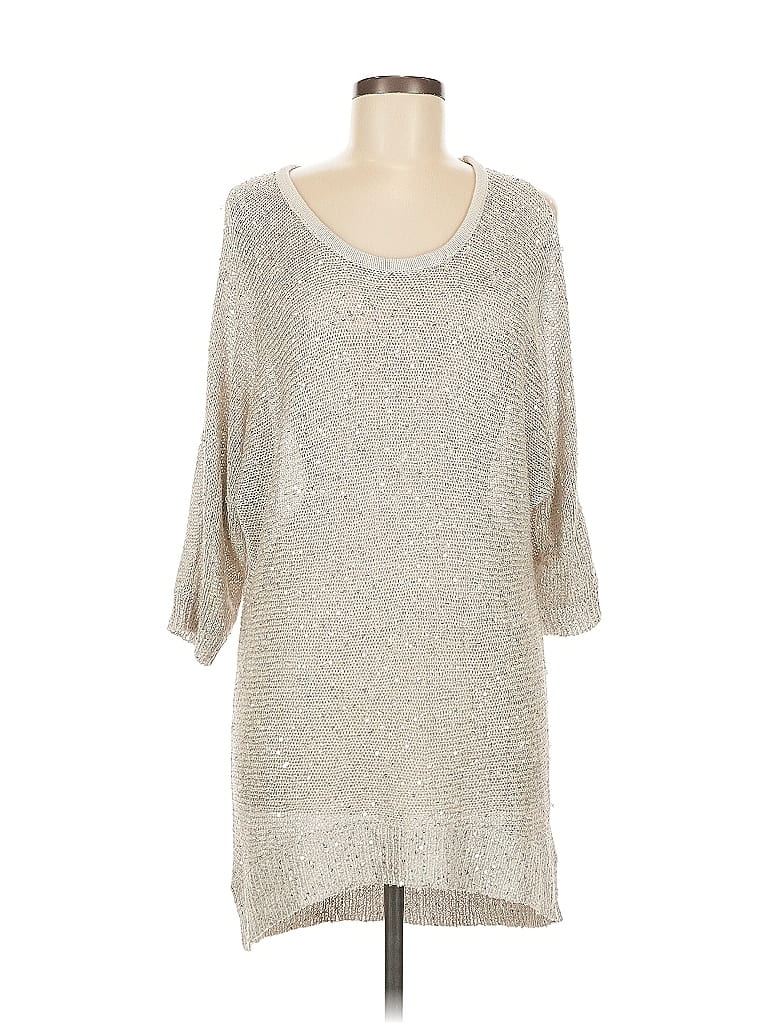 Beige by ECI Metallic Silver Pullover Sweater Size M - 68% off | ThredUp