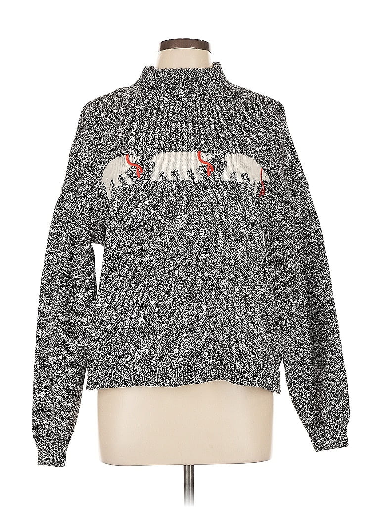 Ann Taylor LOFT Print Gray Pullover Sweater Size L - 67% off | ThredUp