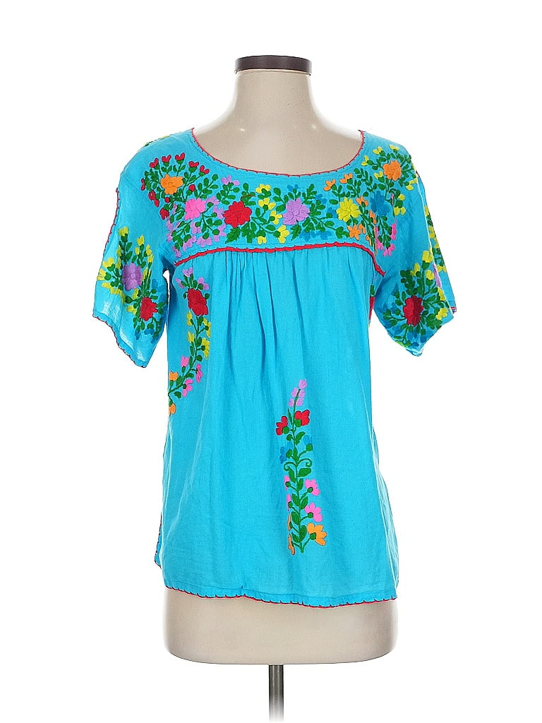 CJ Laing Teal Blue Short Sleeve Blouse Size S (estimated) - 75% off ...