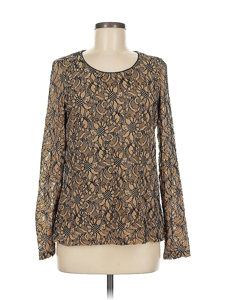 Chico's 100% Nylon Gold Long Sleeve Blouse Size M - 81% off | ThredUp