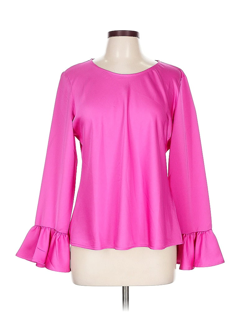 J.Crew 100% Polyester Pink Long Sleeve Blouse Size L - 74% off | ThredUp
