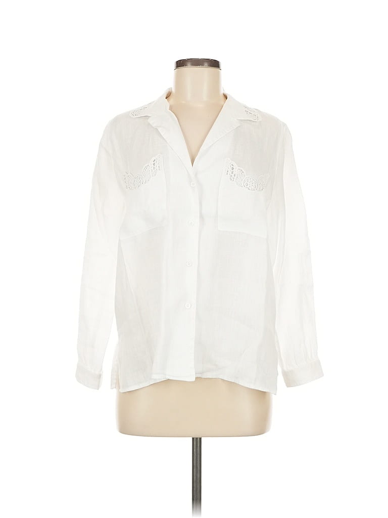 Zara Ivory White Long Sleeve Button-Down Shirt Size M - 46% off | ThredUp