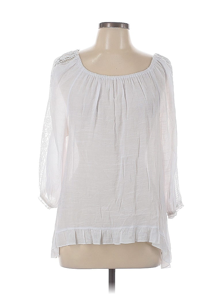 Unique Spectrum White 3/4 Sleeve Blouse Size L - 53% off | ThredUp