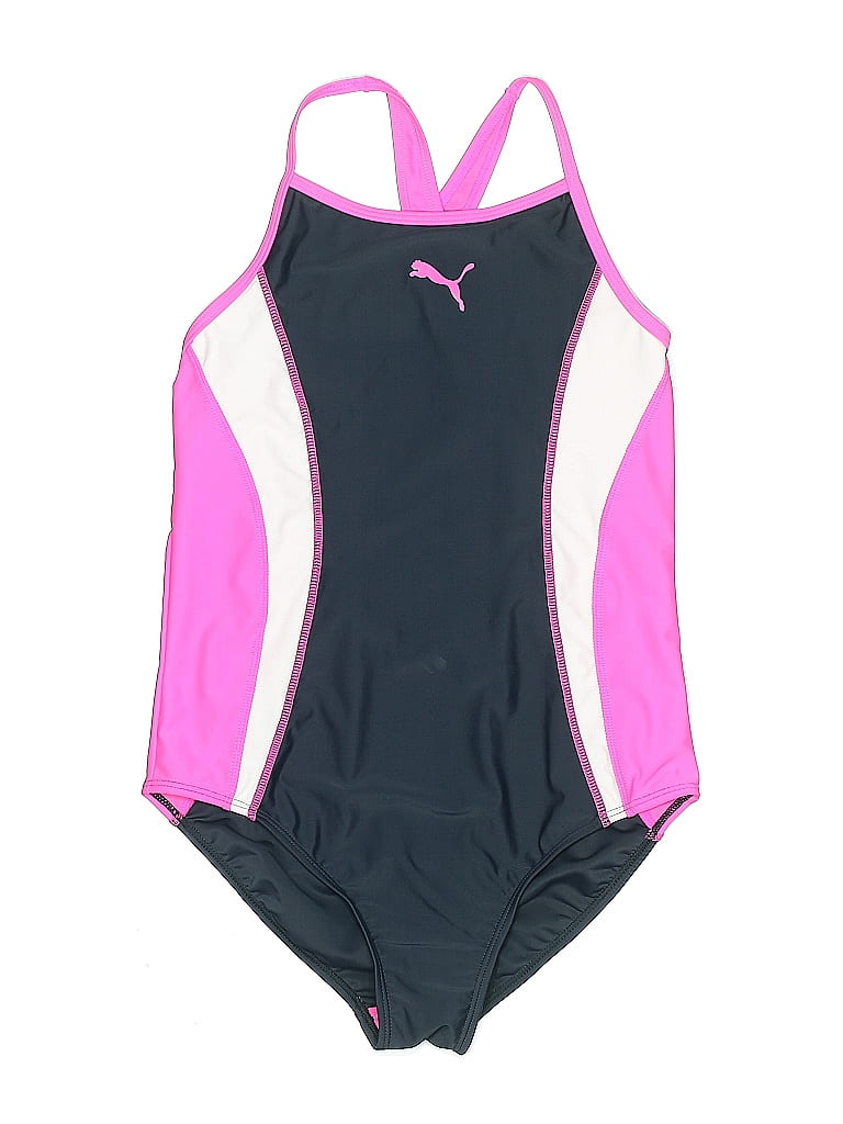 Puma Color Block Pink One Piece Swimsuit Size L - 61% off | ThredUp